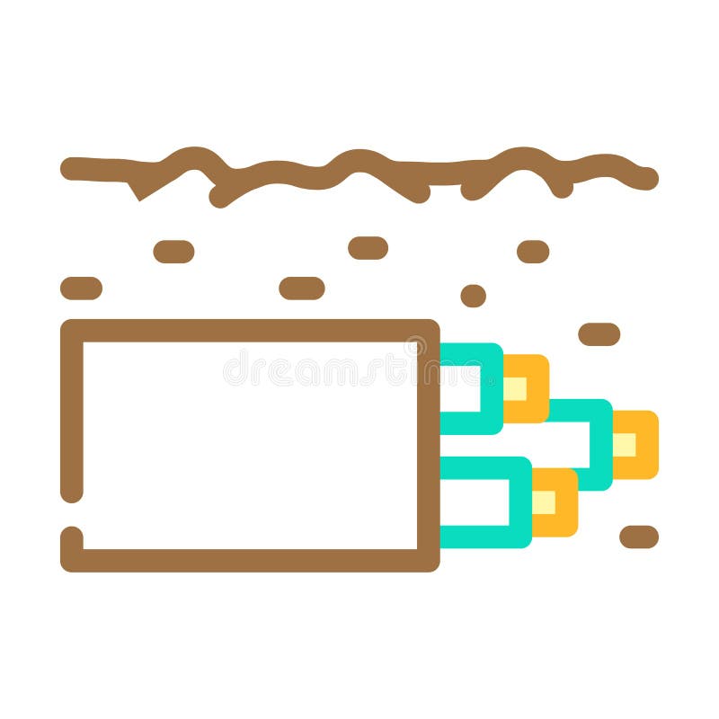 Underground Cable Color Icon Vector Illustration Stock Vector ...