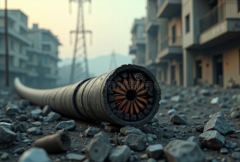 Underground Cable Cross-Section, Generative Ai Stock Illustration ...