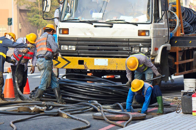 240 Sq Mm DC Cable Laying on Trench Stock Photo - Image of trench ...