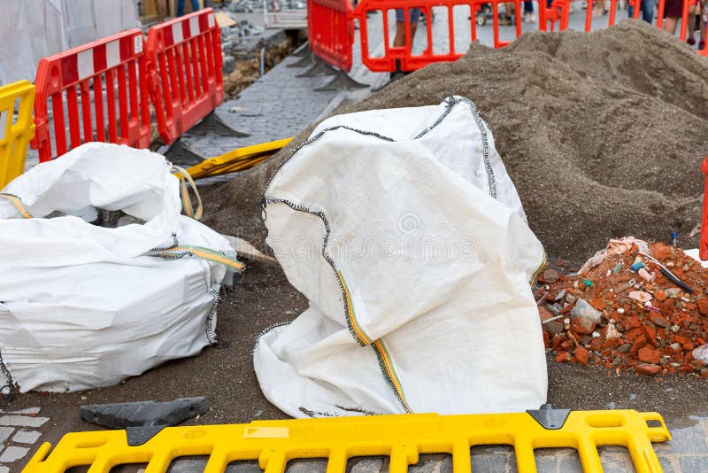 Underground cabling street stock photo. Image of background - 162259788