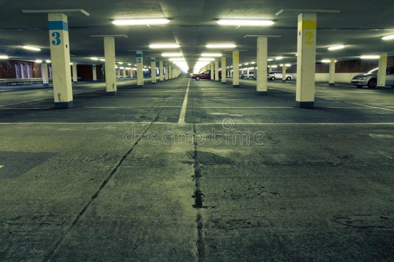 Underground car park stock photo. Image of illuminated - 9264310