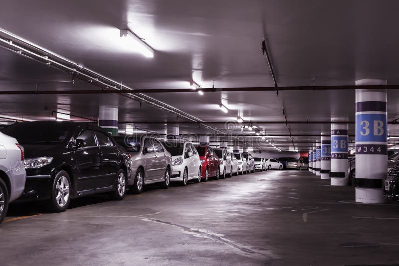 Underground Car Parking Lot Stock Image - Image of number, garage: 43173657