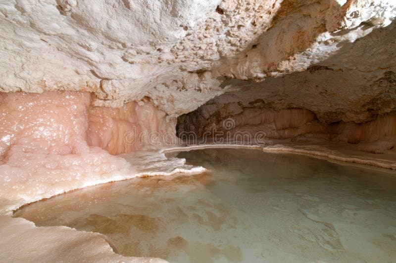 An Underground Cave with a Pool of Water. Stock Illustration ...