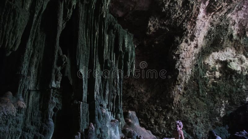 Underground Cave with Stalactite Rock Formations Hanging from Kuza Cave ...
