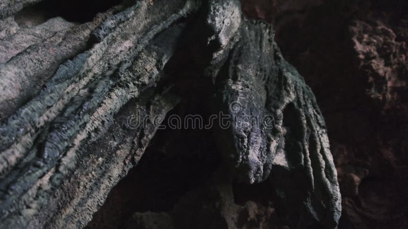 Underground Cave with Stalagmite Rock Formations Hanging from Twins ...