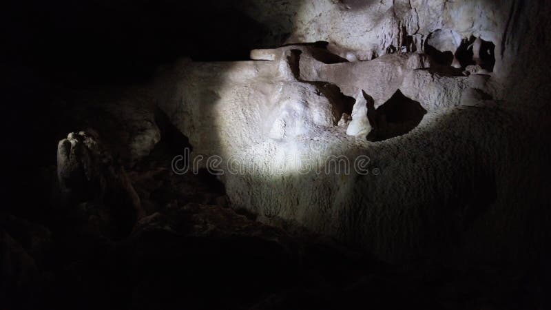 Underground Cave with Stalactite Rock Formations Hanging from Twins ...