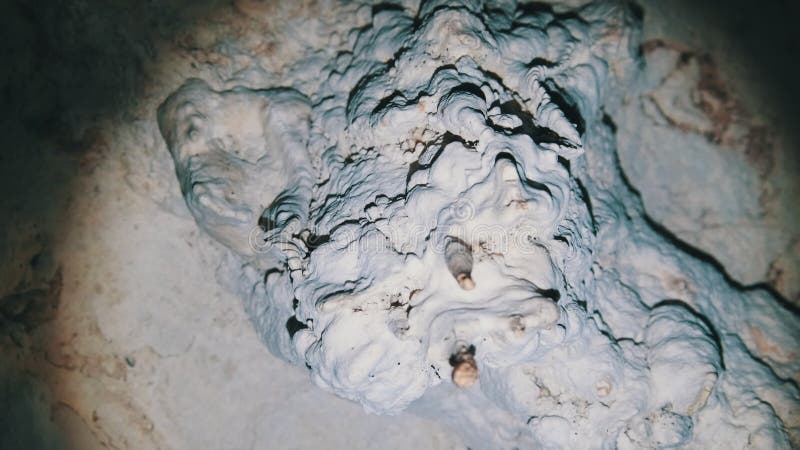 Underground Cave with Stalactite Rock Formations Hanging from Twins ...