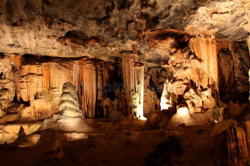 Underground Cavern Formations Stock Image - Image of landmark, rock ...