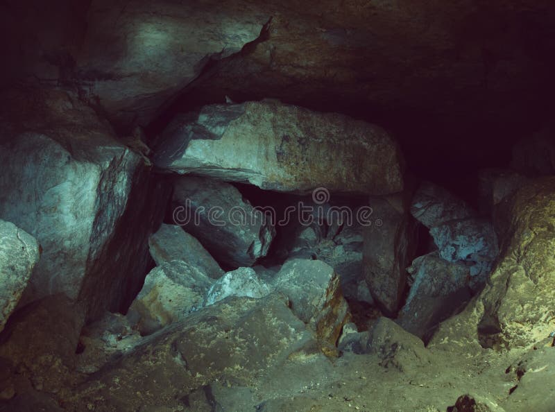Underground caves tunnel stock image. Image of adventure - 42856341