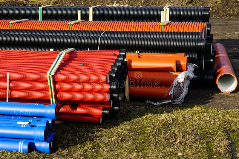 Underground Communication Plastic Pipes of Different Colors and ...