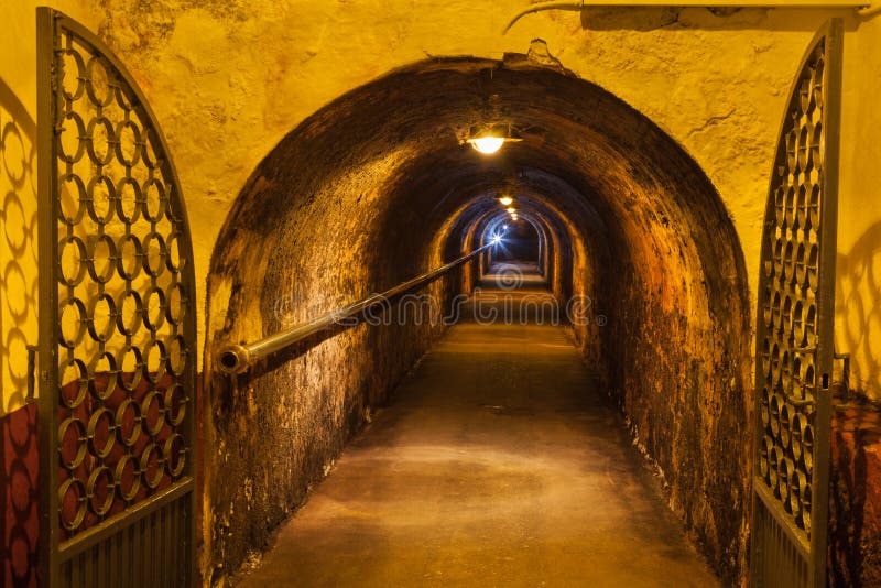 Corridor of an wine cellar stock image. Image of dome - 30185309
