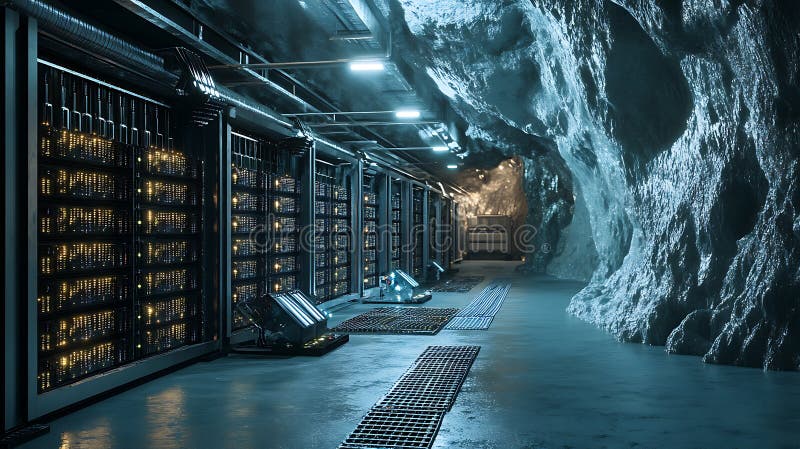 Underground Data Center Server Room in Cave Facility for it ...