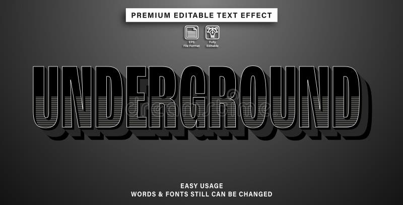 Underground Editable Text Effect Style Stock Vector - Illustration of ...