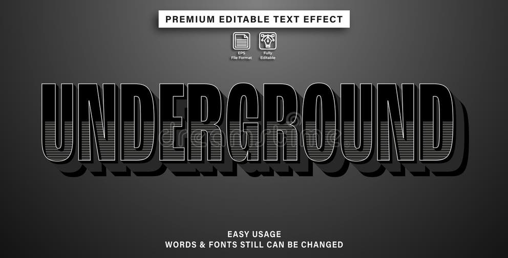 Underground Editable Text Effect Style Stock Vector - Illustration of ...