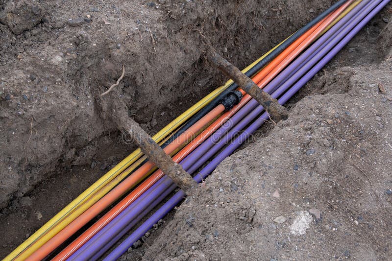 Underground Electric Cable Infrastructure Communication Installation ...