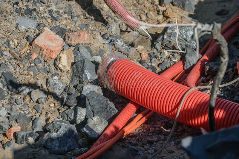 Underground Electrical Cables. Stock Photo - Image of ground, communication: 335714364