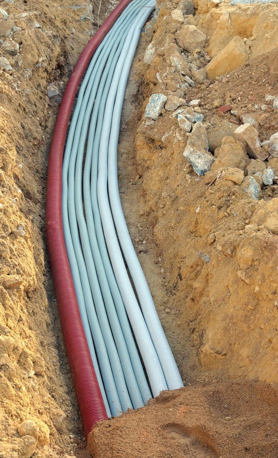 Underground Electrical Conduit Stock Image - Image of diminishing ...