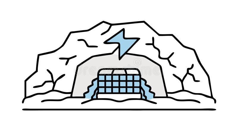 Underground Energy Source, Cave Power Station, Vector Design Generative ...