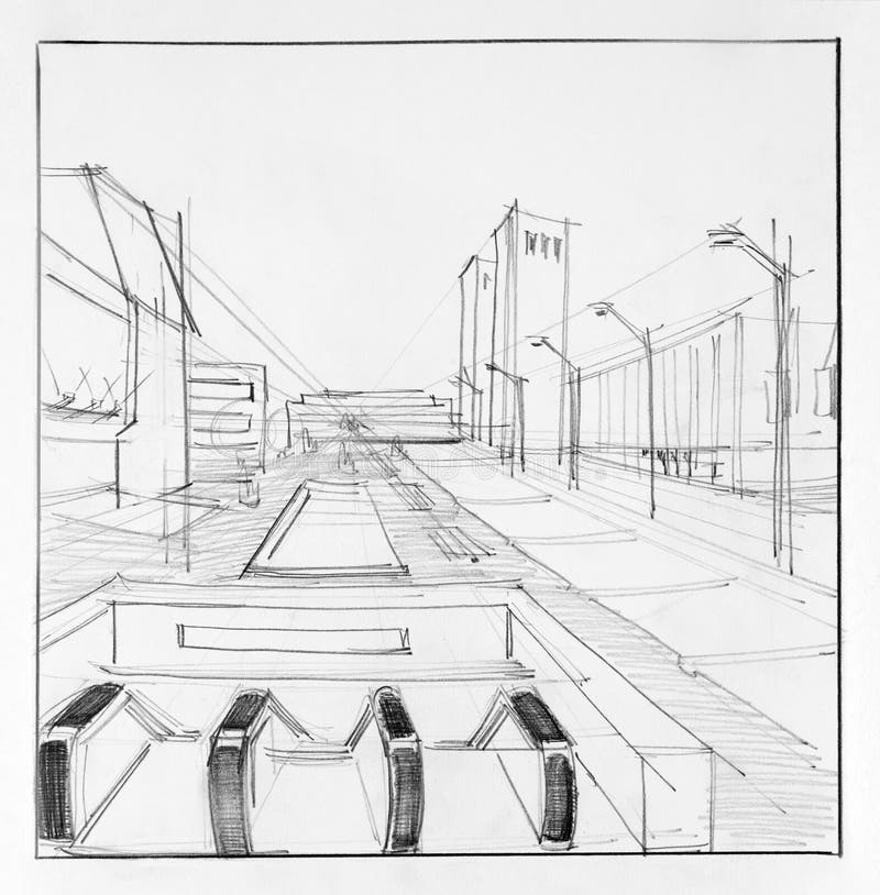 Architectural Drawing of Rustic Gate Stock Illustration - Illustration ...