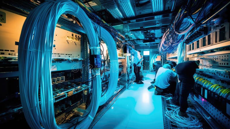 Underground Fiber Optic Cabling Stock Illustration - Illustration of ...