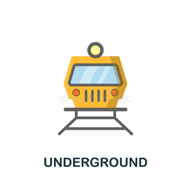 Underground Flat Icon. Colored Element Sign from Public Transport ...