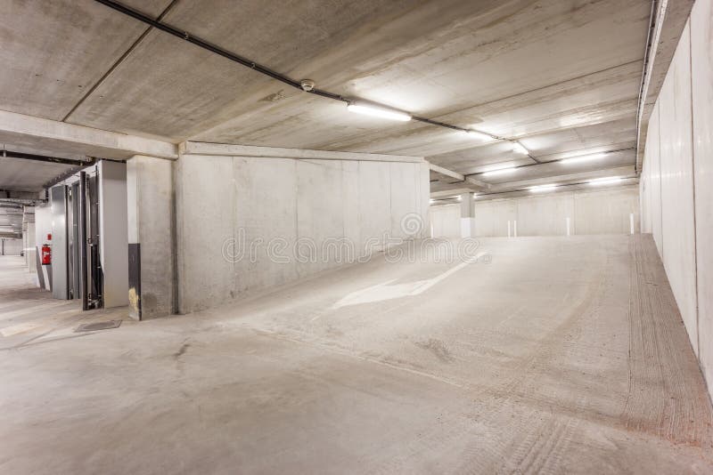 An underground garage stock photo. Image of garage, road - 89239366
