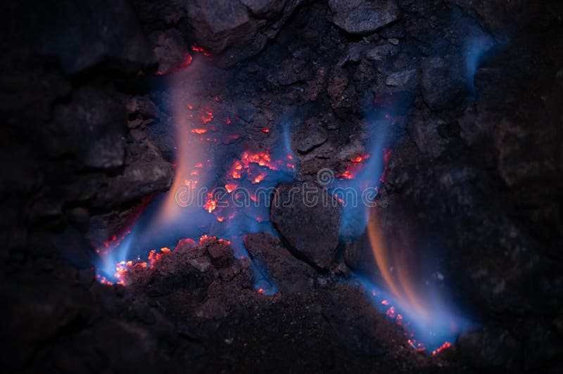 Underground Gas Flames of Mount Chimaera, Cirali, Turkey Stock Image ...