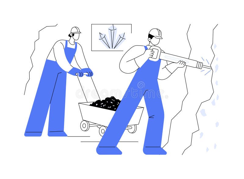 Underground Gold Mining Abstract Concept Vector Illustration. Stock ...