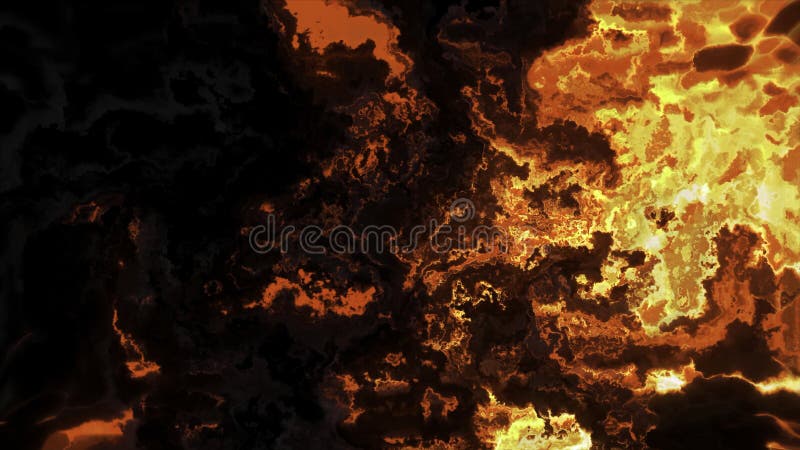 Underground Hell Fire. Motion. Abstract Spreading Orange Hell Molten ...