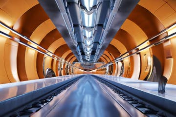 Underground Hyperloop Tunnel Cross Section View of a Hyperloop Stock Illustration - Illustration ...