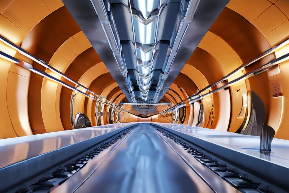 Underground Hyperloop Tunnel Cross Section View of a Hyperloop Stock ...