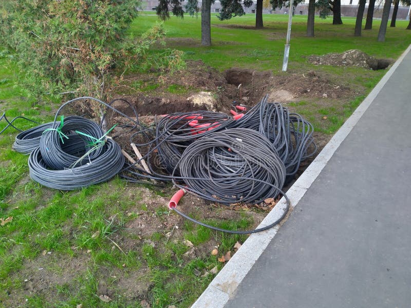 Ongoing Underground Cable Installation Project Stock Photos - Free ...