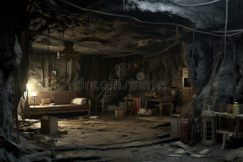 Underground Interior Mine. Generate Ai Stock Image - Image of mystery ...