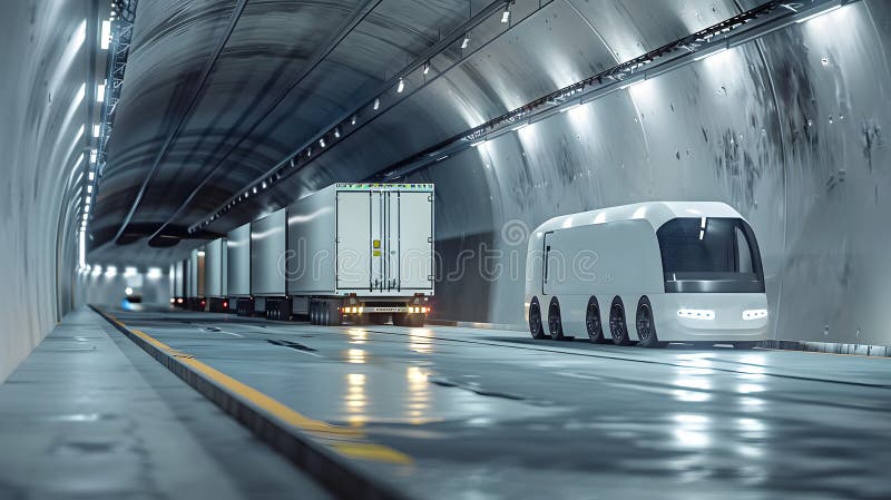 Underground Logistics Tunnels City with Advanced Stock Illustration ...