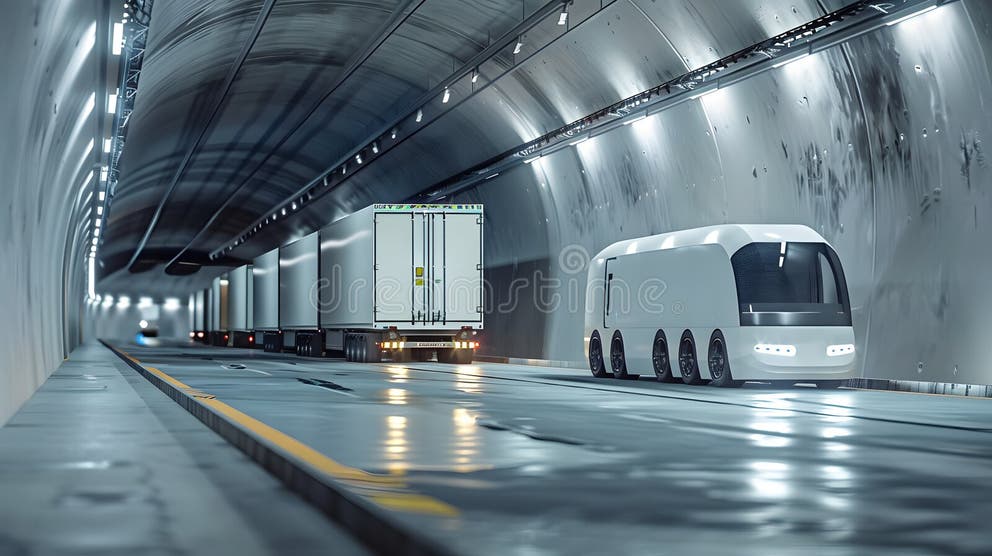 Underground Logistics Tunnels City with Advanced Stock Illustration ...