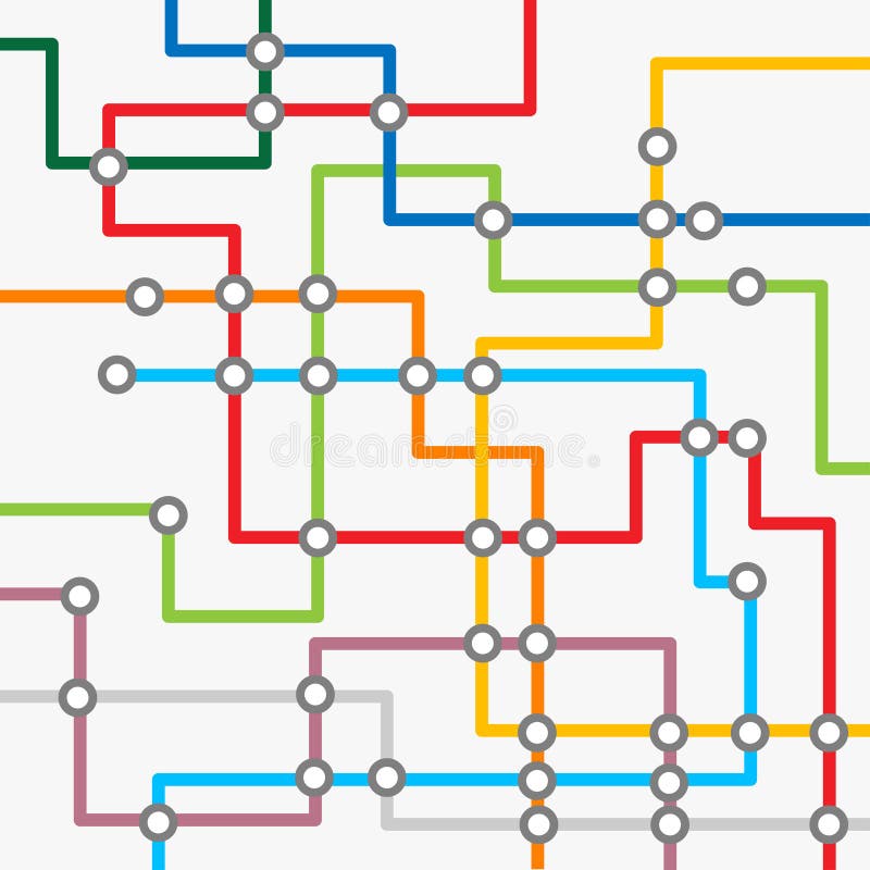 Underground Metro Map Seamless Pattern Background. Vector Stock Vector ...