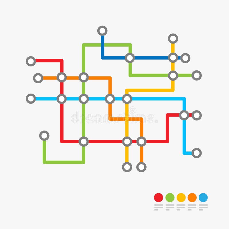Underground Metro Map or Subway Transportation Scheme. Vector Stock ...