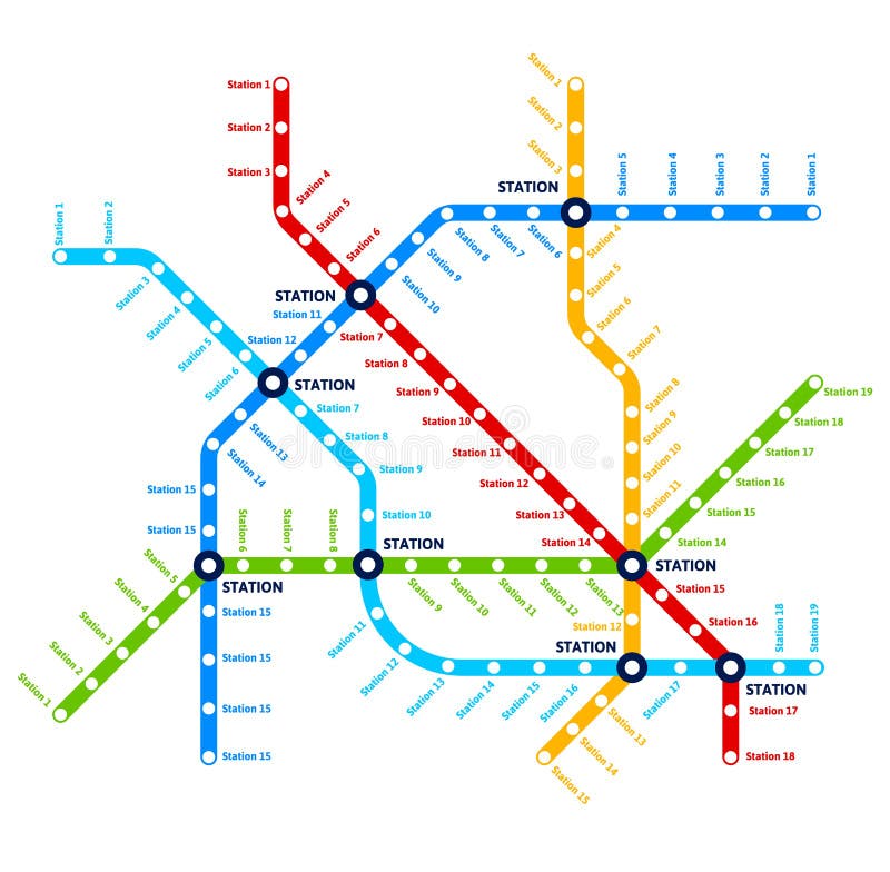 Underground, Metro Subway and Railway City Map Stock Vector ...