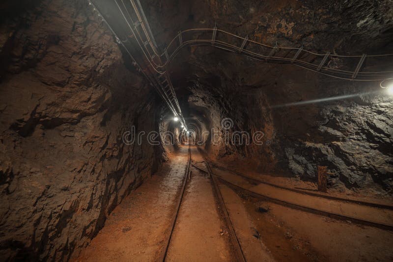 Underground Mine Passage Angle Shot Stock Photo - Image of orebody ...
