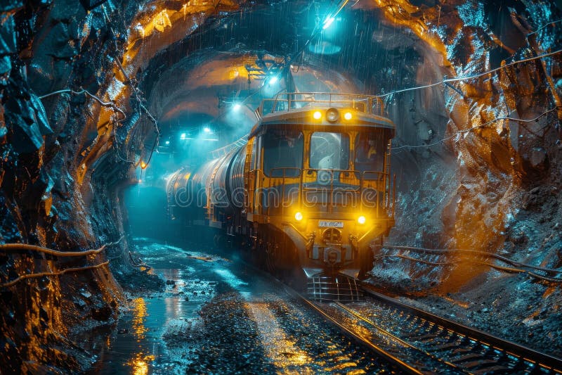 Underground Mine Railway System for Ore Transport with Mine Trolley in ...