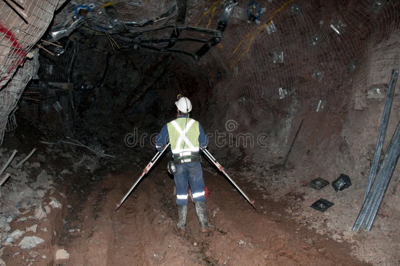 Underground Mine Surveyor editorial photo. Image of mesh - 91679081