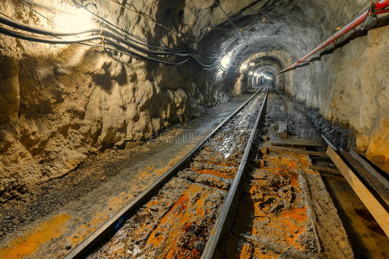 Underground Mine. Underground Railway for Transporting Ore Stock Image ...