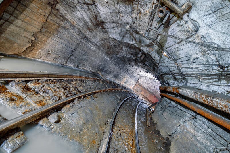 Underground Mine. Underground Railway for Transporting Ore Stock Image ...