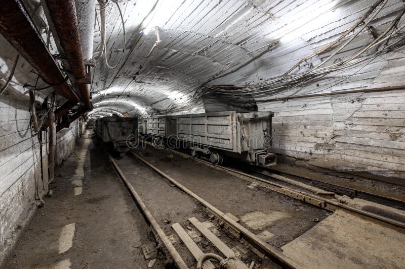 Underground Mine. Underground Railway for Transporting Ore Stock Photo ...