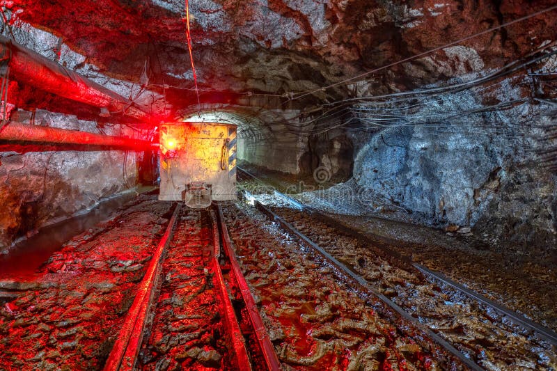 Underground Mine. Underground Railway for Transporting Ore Stock Image ...
