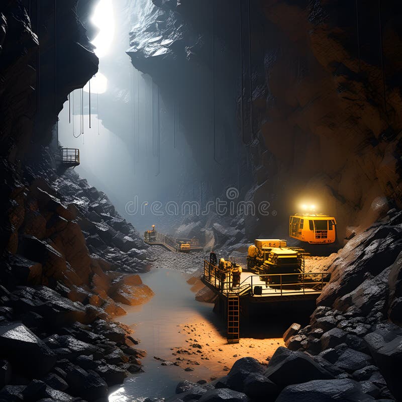 Underground Mining, Ai-generatet Stock Illustration - Illustration of ...