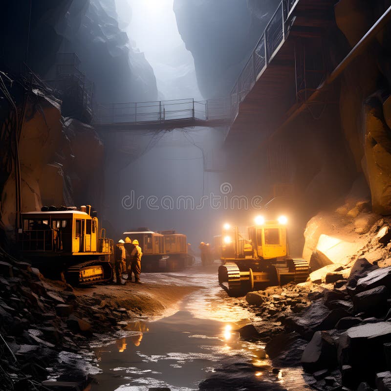 Underground Mining, Ai-generatet Stock Illustration - Illustration of ...