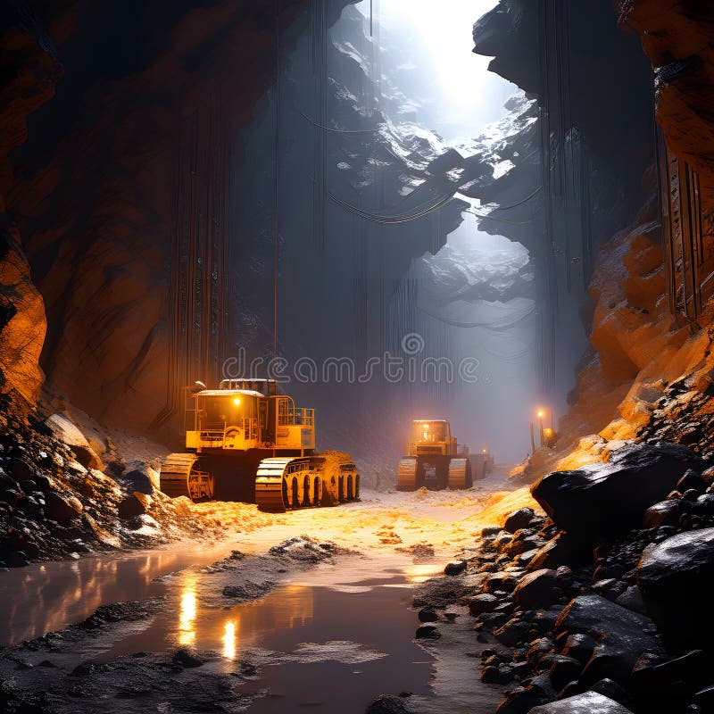 Underground Mining, Ai-generatet Stock Illustration - Illustration of ...