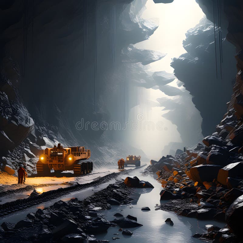 Underground Mining, Ai-generatet Stock Illustration - Illustration of ...