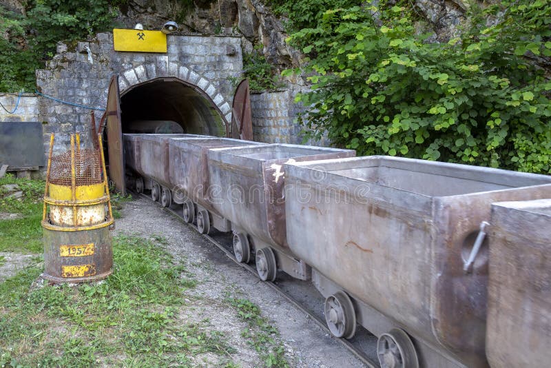 Underground Mining Carts for Transportin Stock Image - Image of digger ...